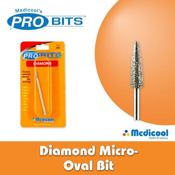 Medicool Diamond Micro Oval Bit -LB3- for Nails - Nail Mart USA