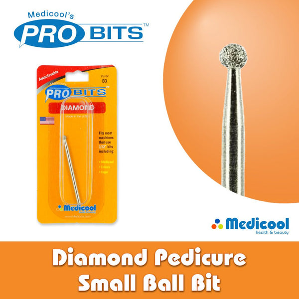 Medicool Diamond Pedicure Small Ball Bit -B3- for Nails - Nail Mart USA