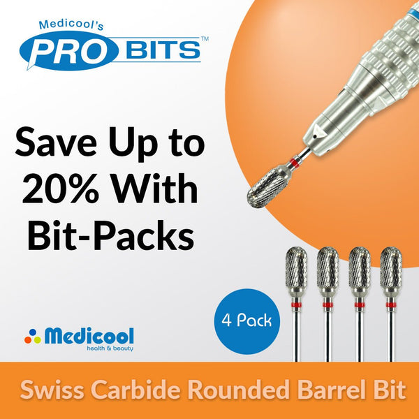 Medicool Swiss Carbide Rounded Barrel Bit for Nails - Nail Mart USA